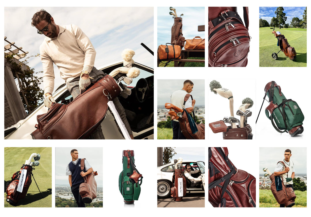 Designer Handcrafted Brown Leather Golf Bag | Vintage Inspired – MODEST ...