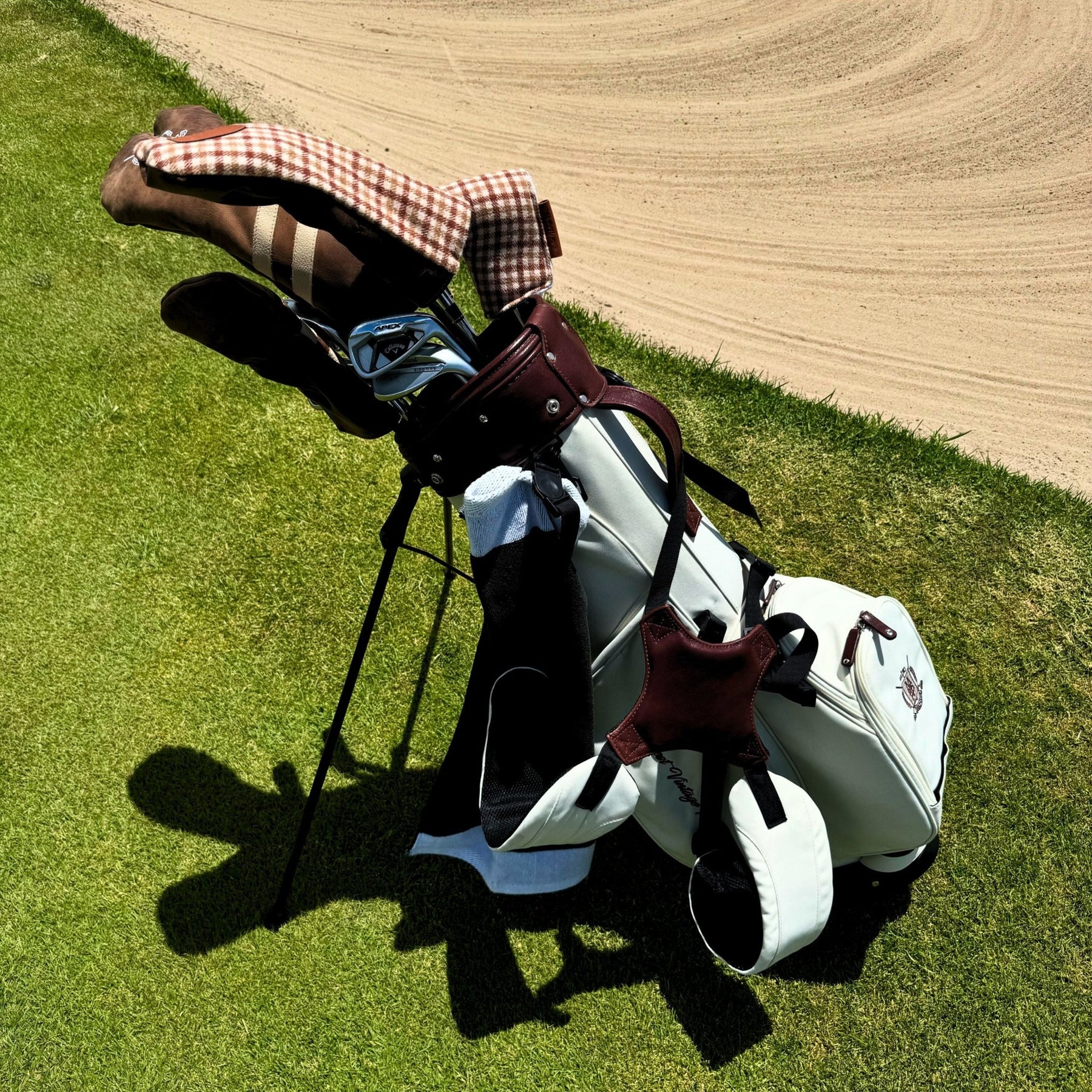 Designer Handcrafted Brown Leather Golf Bag | Vintage Inspired – MODEST ...