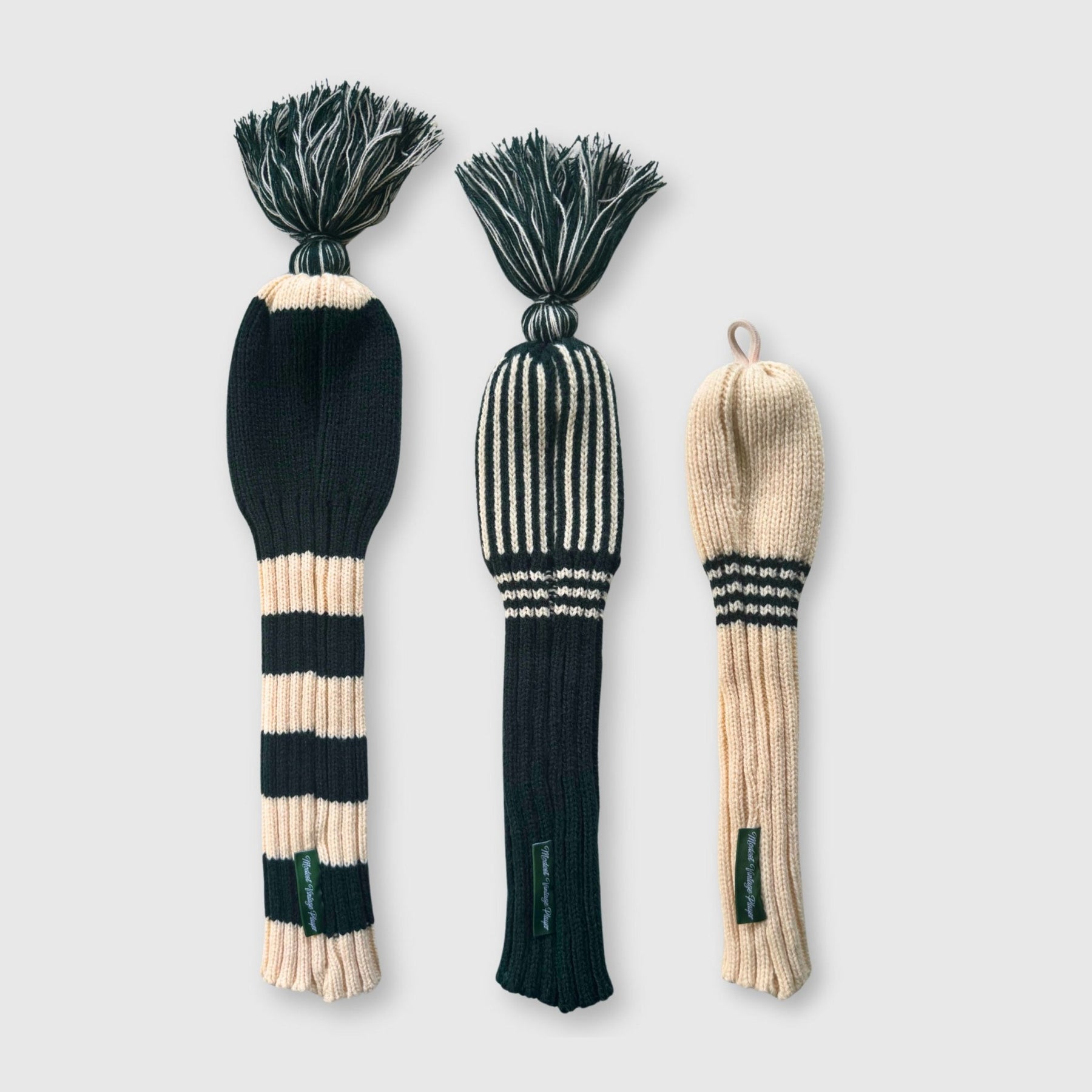 Wool Knit Golf Covers Set - Cream / Green – MODEST VINTAGE PLAYER LTD
