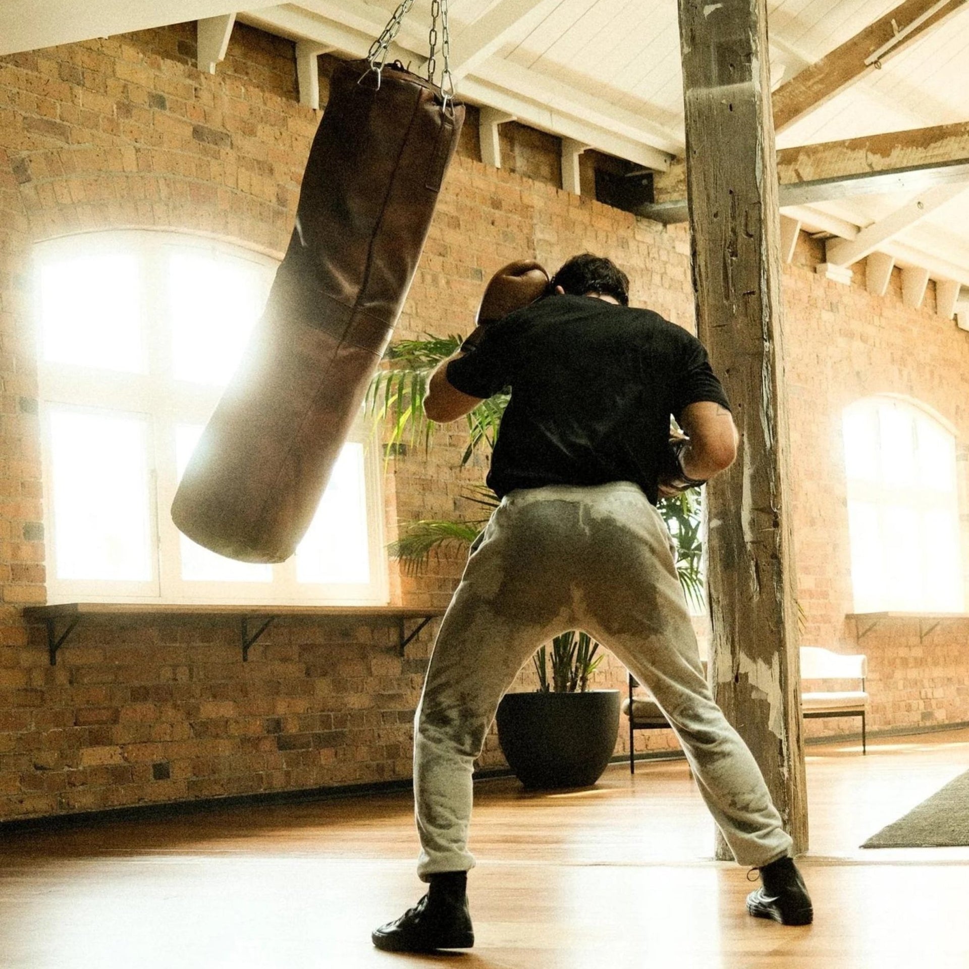 Designer Brown Leather Boxing Heavy Punching Bag Vintage Style Handmade ...