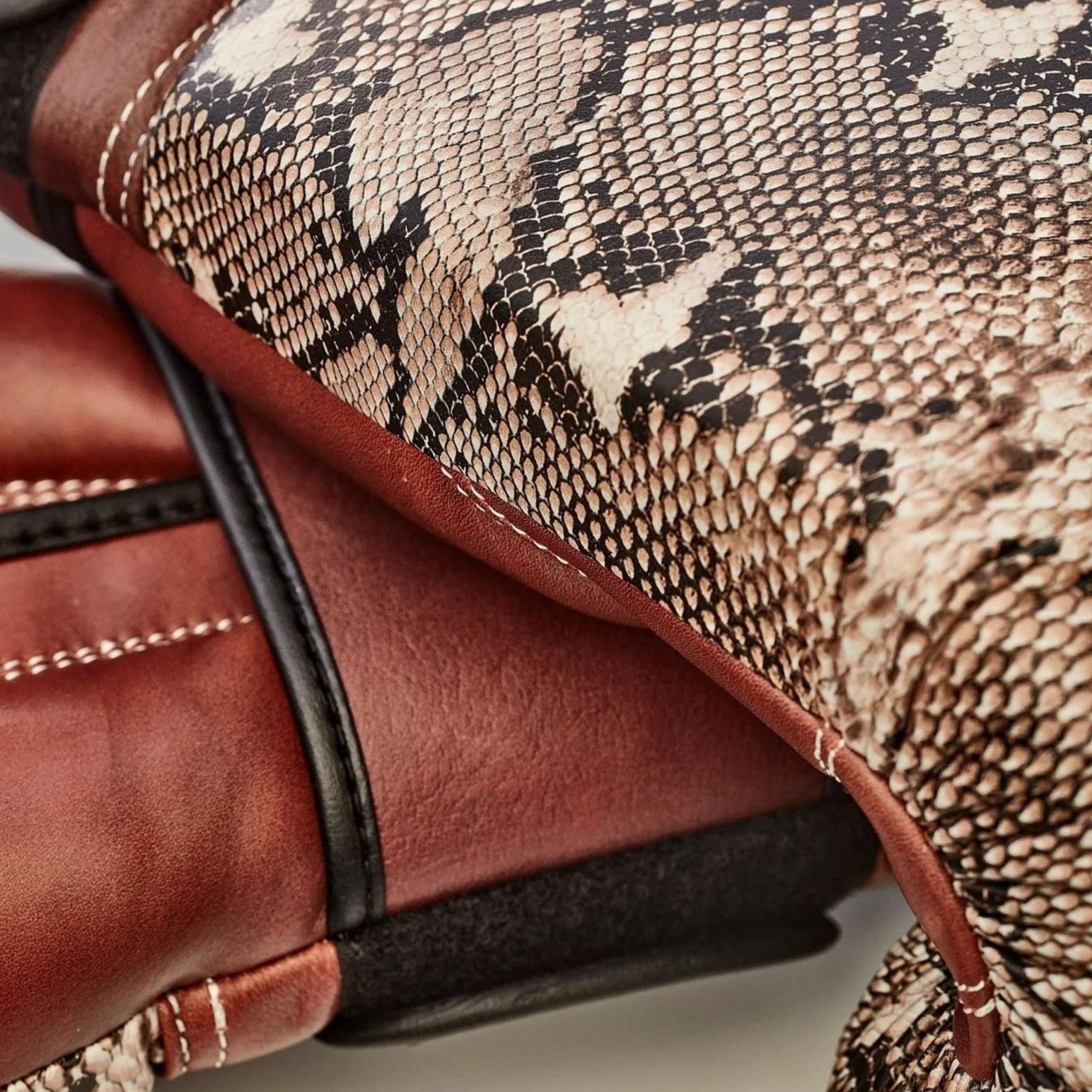 Designer Snake Skin Leather Boxing Gloves Vintage Style Handmade ...
