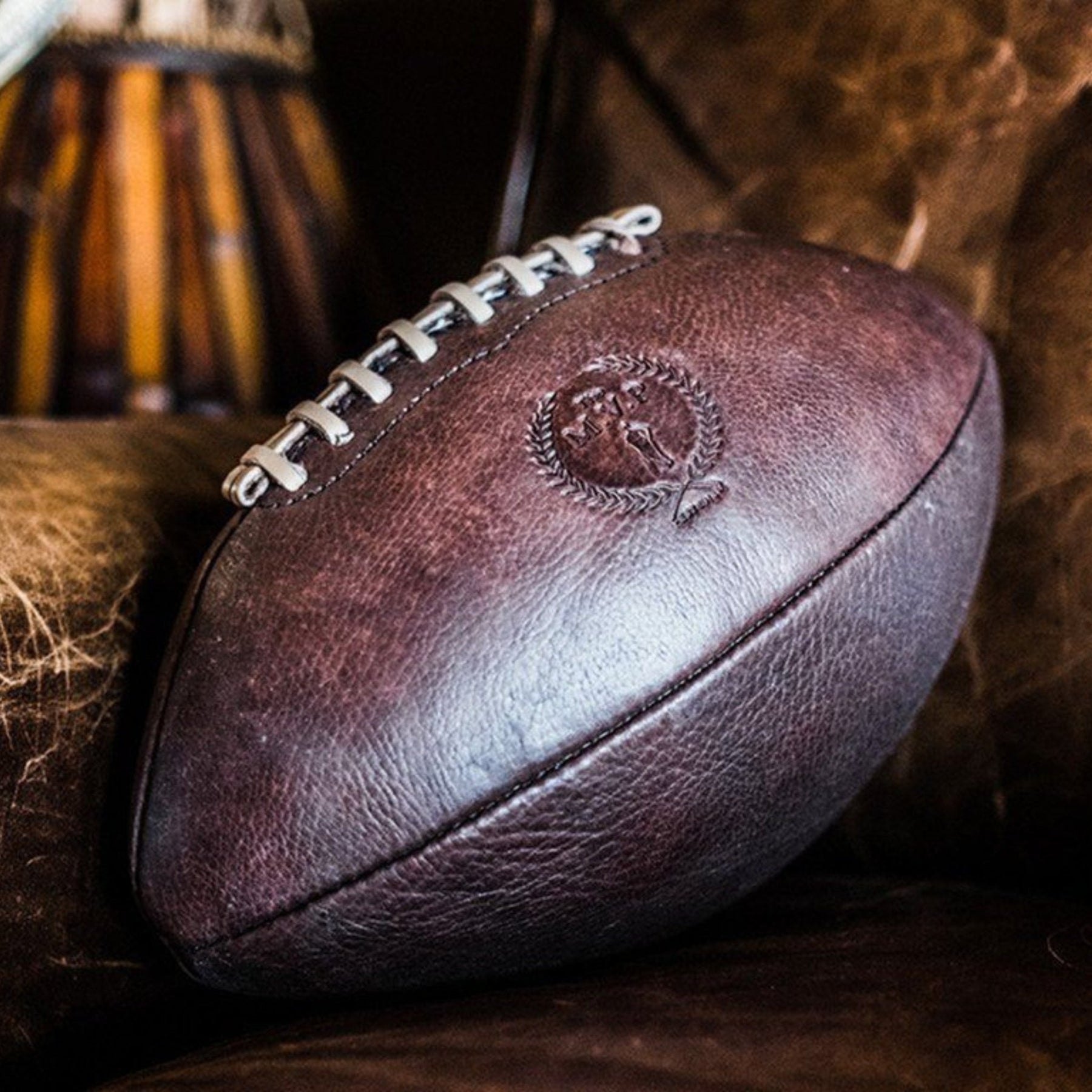 Leather American Football - Designer Brown - Vintage Style Handmade ...